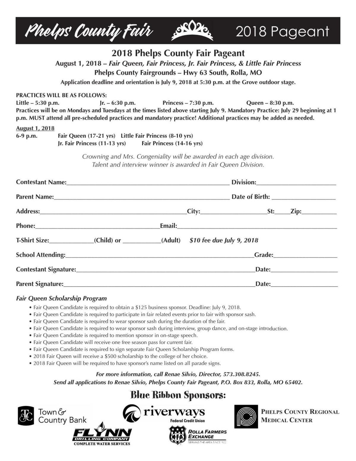 2018 pageant forms | | phelpscountyfocus.com