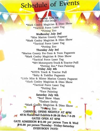 Marion County Fair Schedule of Events | News | pmg-ky2.com