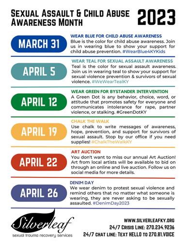 April is Sexual Assault & Child Abuse Awareness Month | News | pmg-ky2.com