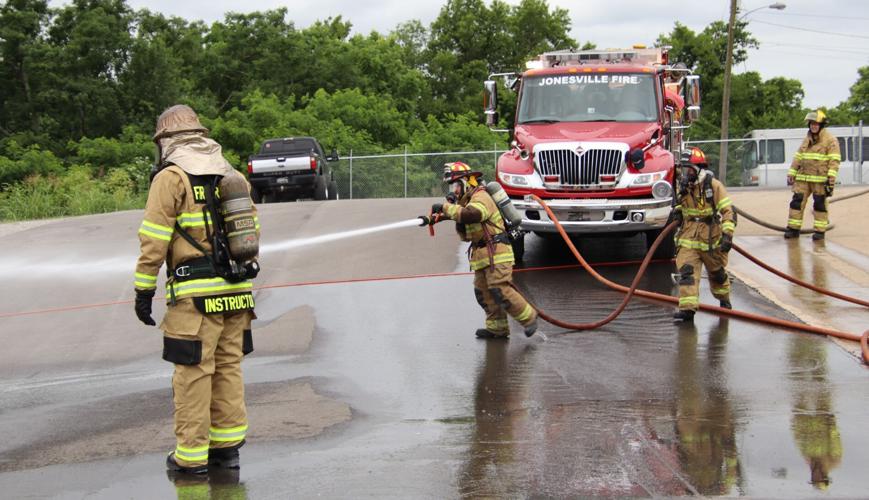Hands-on training: Jonesville firefighters practice snuffing out ...