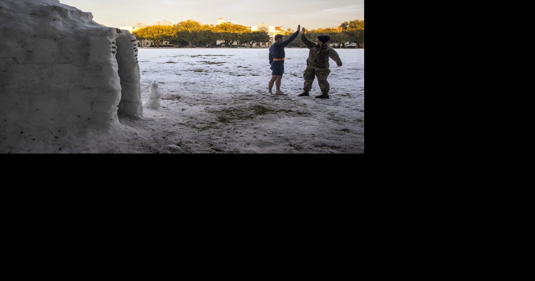 Photos: Citadel cadets built a snow fort on campus