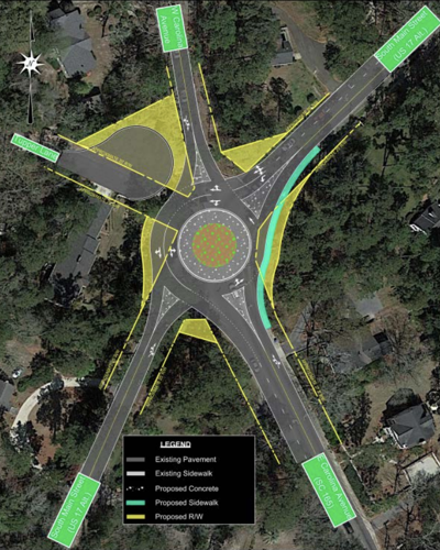 Town continues to research roundabout options for Five Points intersection