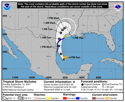 Forecasters: Tropical Storm Nicholas forms in Gulf of Mexico