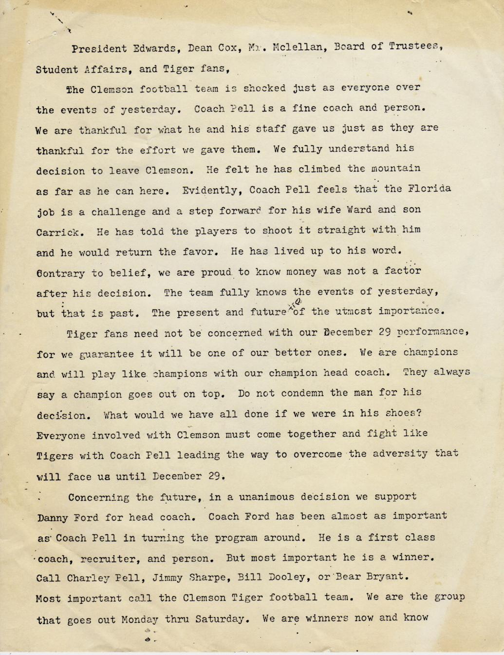How Danny Ford finally got to read the letter that helped get him hired ...