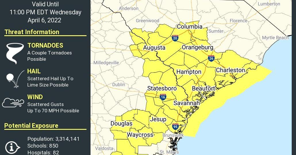 Tornado watch, severe thunderstorm warning issued for Aiken, Edgefield ...