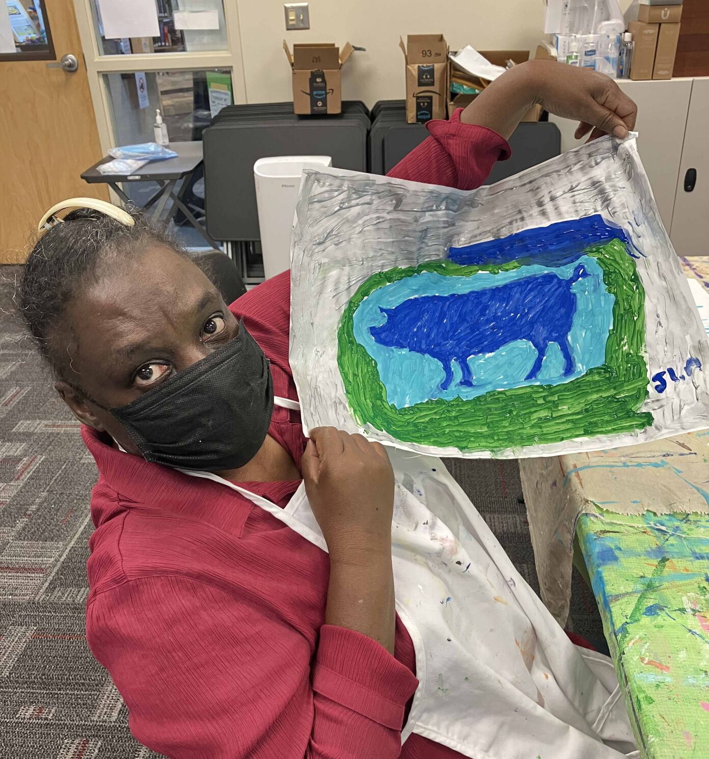 Pig Art at The Library
