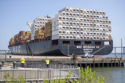 Runaway cargo ship is towed to North Charleston terminal