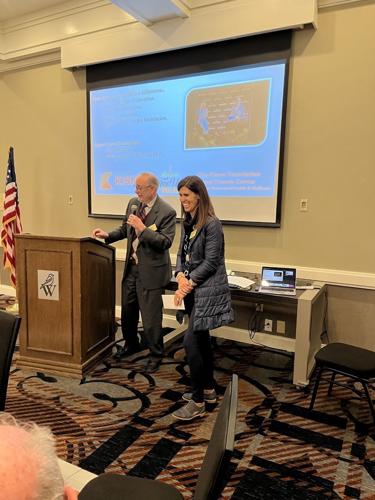 Brittany Kisner speaks at Senior Men's Club meeting