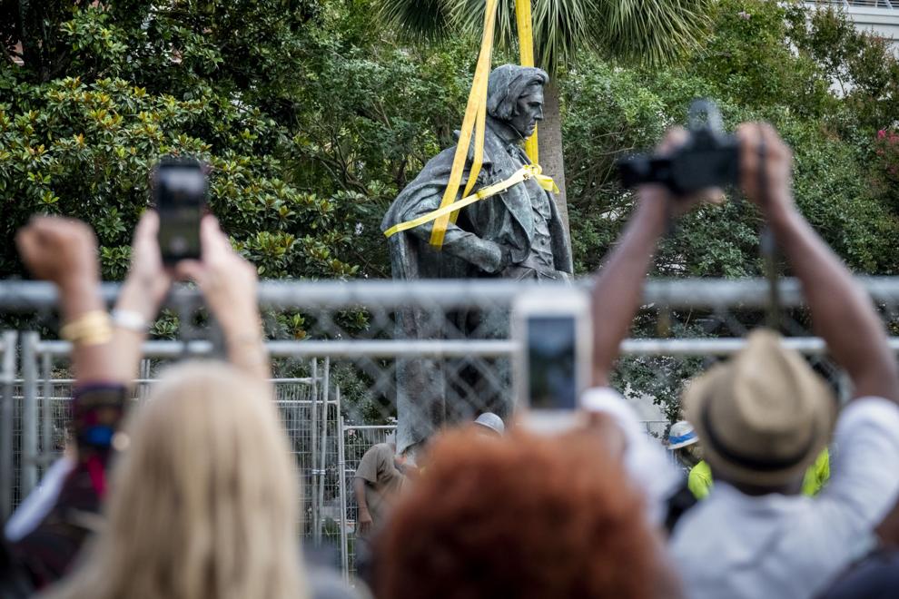 John C. Calhoun statue taken down from its perch above Charleston's ...