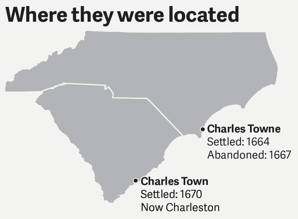 Before settlers established Charles Town in SC, the 1st Charles Towne ...