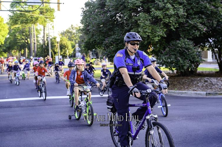 Mead Hall students walked, biked and rolled to school