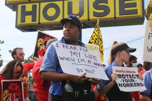 'Working for scraps': Columbia Waffle House workers strike over low pay ...