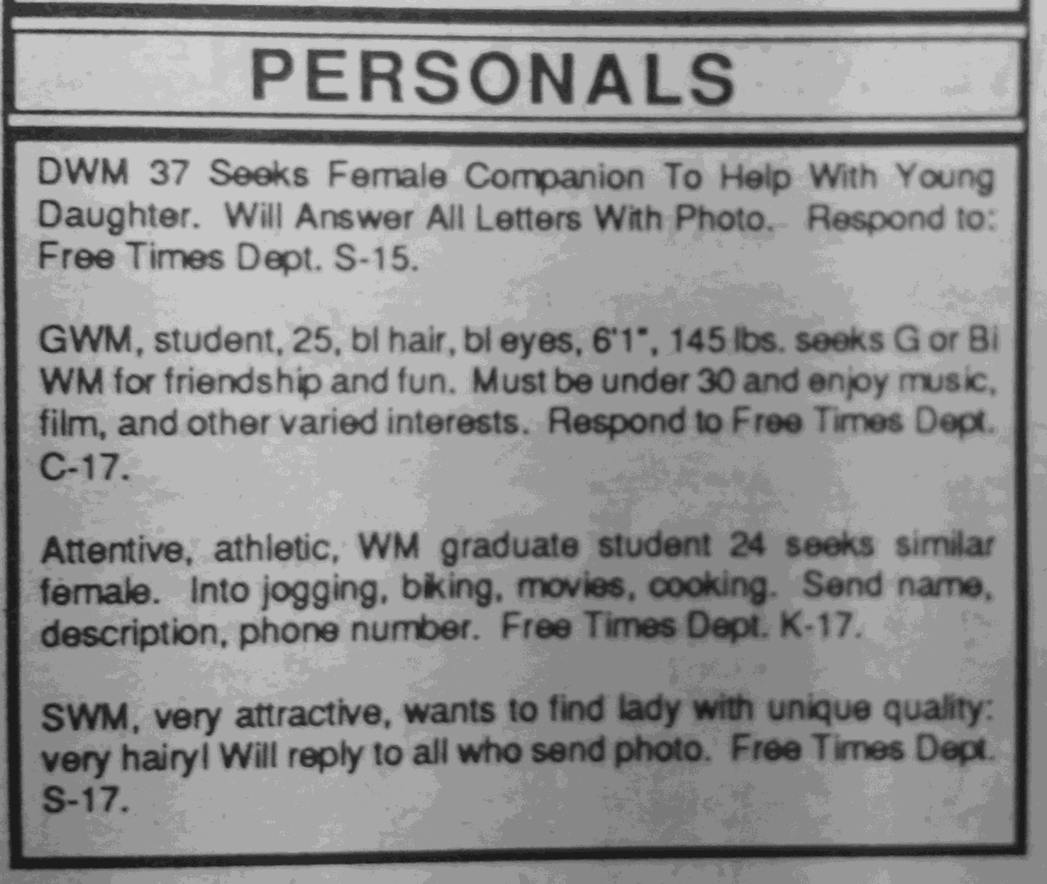The Rise and Fall of the Newspaper Personal Ad