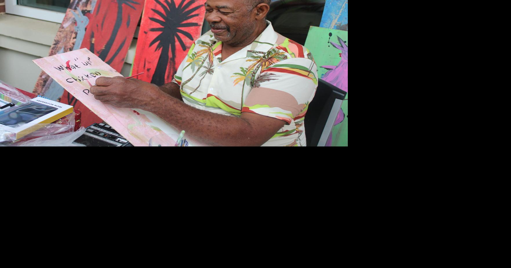 Ernest Lee "The Chicken Man" displays art in North Augusta