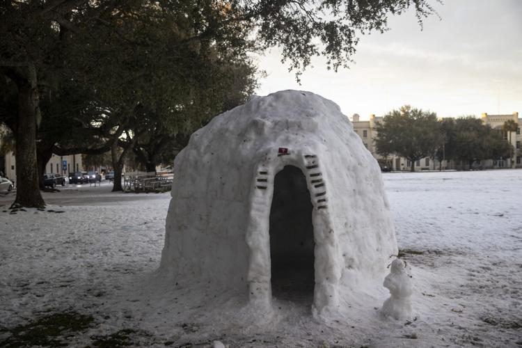 Photos: Citadel cadets built a snow fort on campus | Photos from The ...