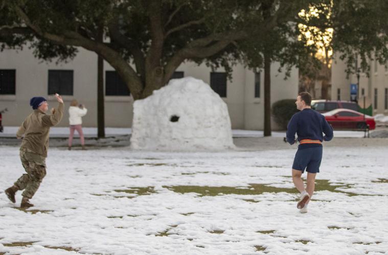Photos: Citadel cadets built a snow fort on campus | Photos from The ...