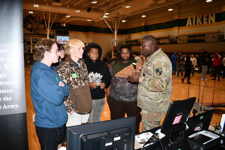 Recruiters describe Army careers to students at Aiken High