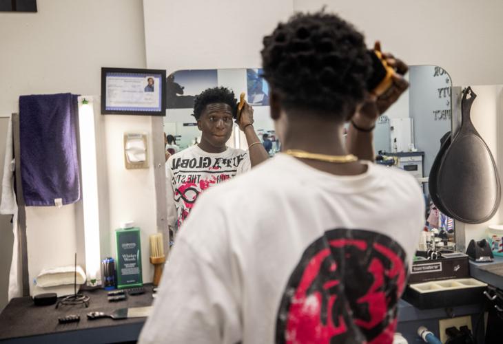 The Citadel football players donate hair to cancer patients