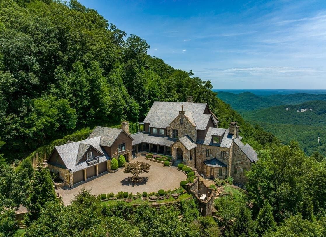 Mountaintop mansion has 4 floors, 6 fireplaces and a $4.6M view ...