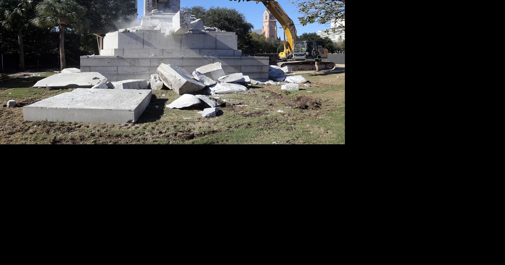 Charleston's Calhoun statue base removal begins; archaeologist awaits ...