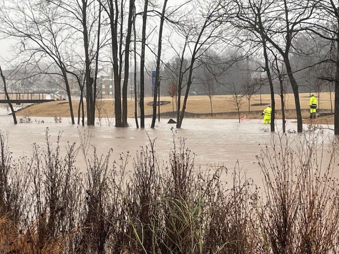 Reedy River flooding leaves Greenville parks underwater
