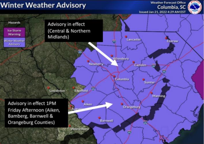 Crews 'on standby' as wintry mix of snow, ice expected in Aiken County