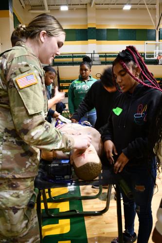 Recruiters describe Army careers to students at Aiken High