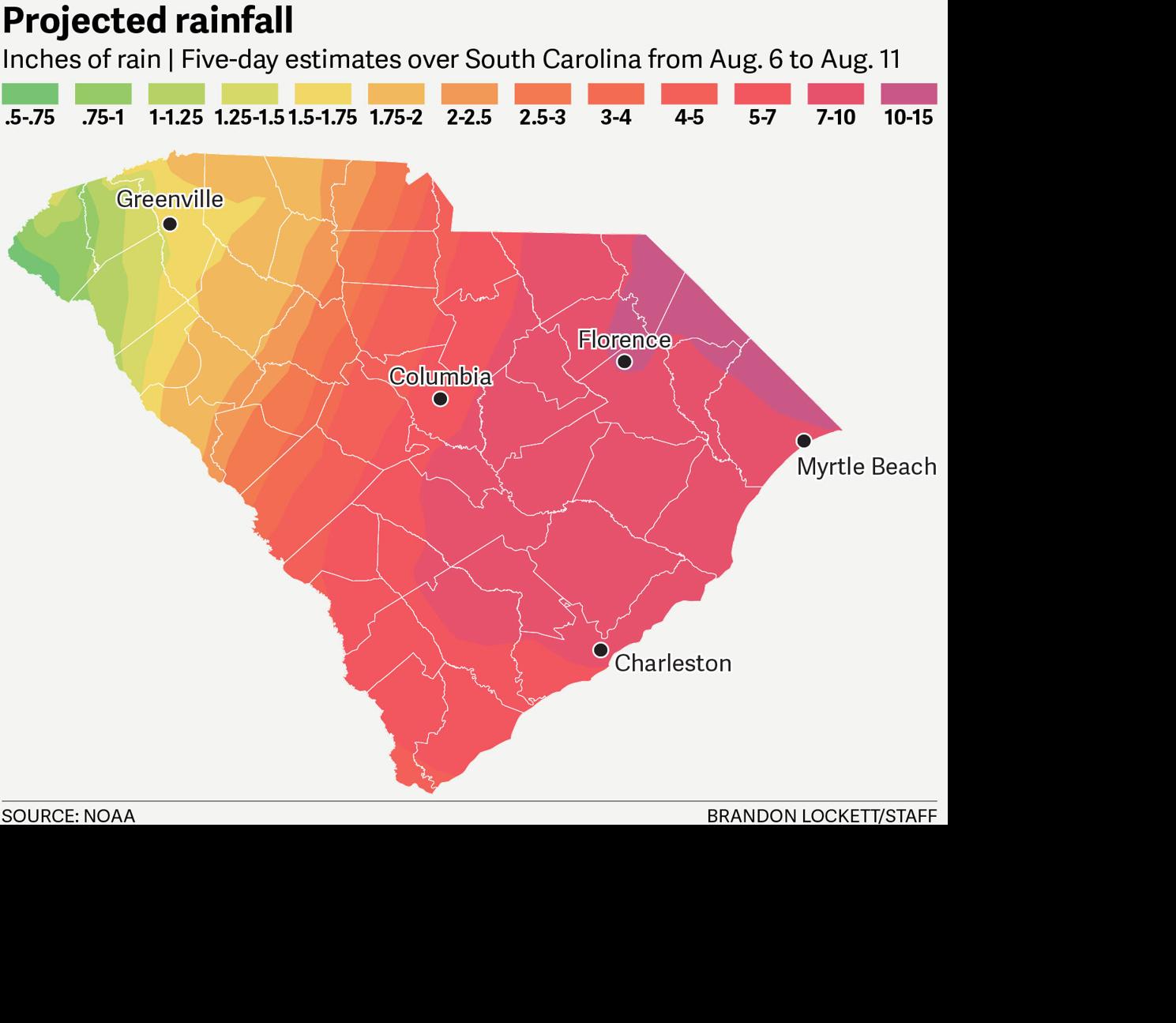 Live tracker for Tropical Storm Debby in Charleston, SC