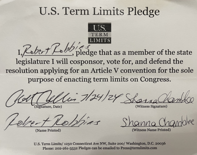 Robbins pledges to support congressional term limits