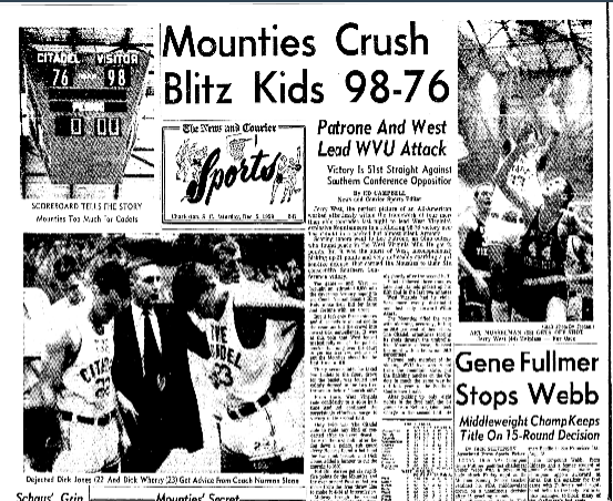 The night the late, great Jerry West played at The Citadel