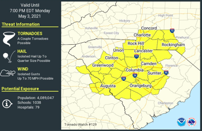 Tornado watch issued for Aiken, Edgefield counties