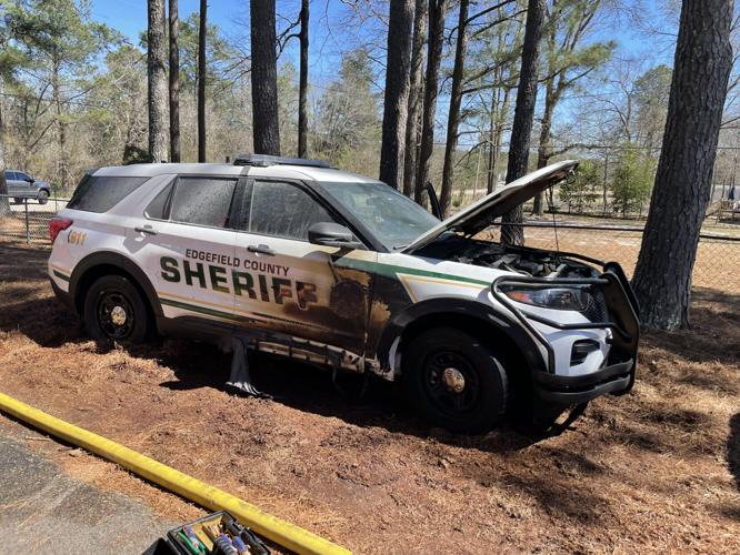 Edgefield County police vehicle damaged in North Augusta fire