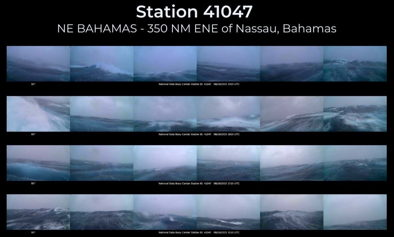 Ocean buoy camera captures swells from Erin in SC Atlantic
