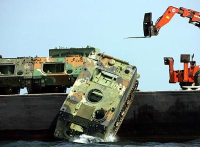 180-foot barge added to artificial reef off Hilton Head