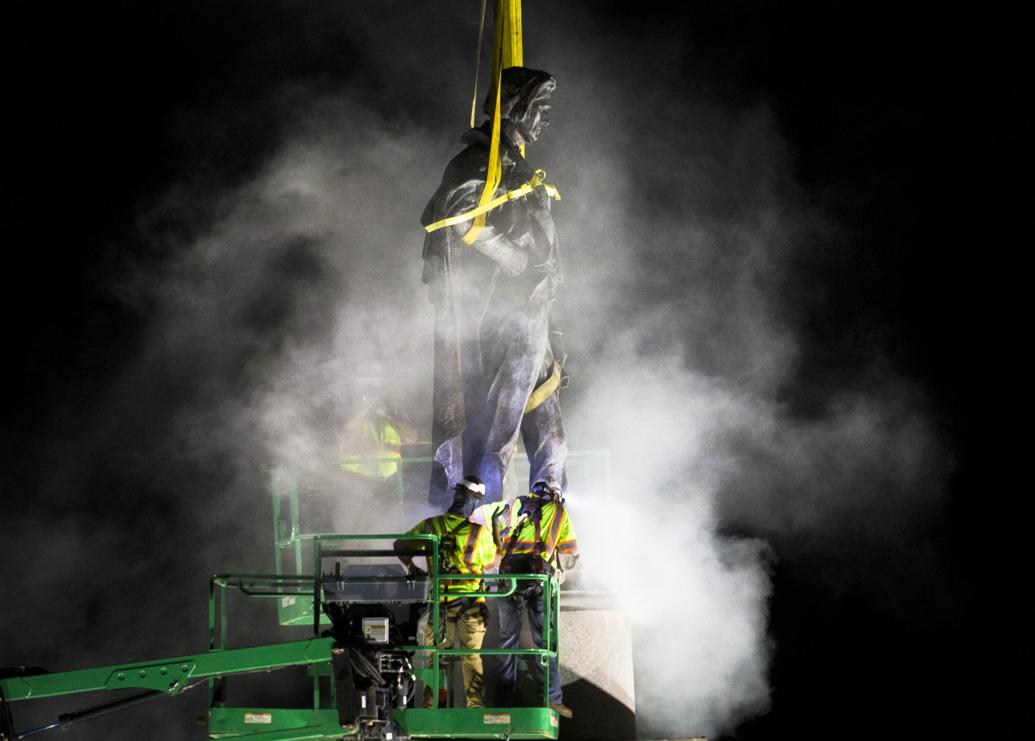 John C. Calhoun statue taken down from its perch above Charleston's ...