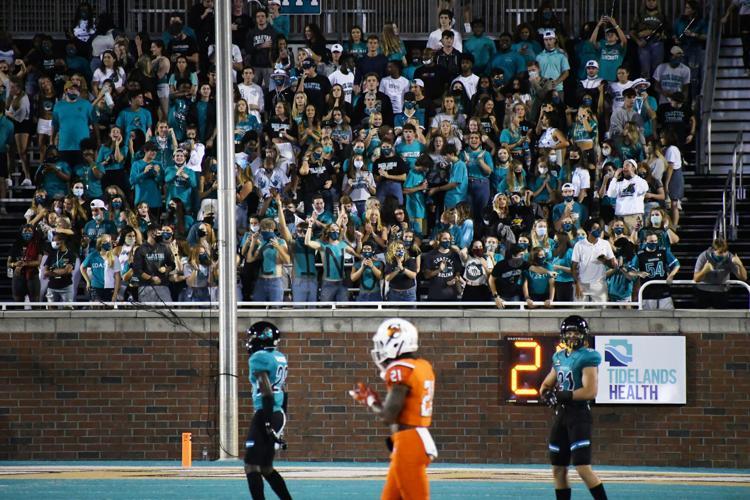 Inside look: Student section shows little social distancing in CCU ...