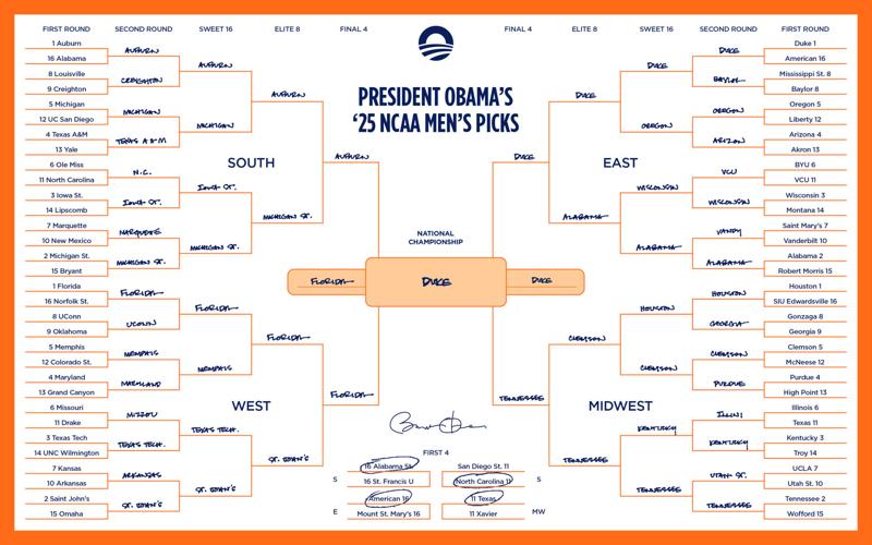 Former President Obama picks South Carolina women in bracket
