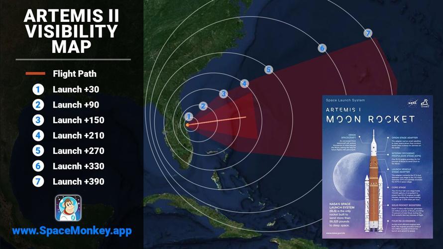 Will the Artemis II moon mission launch be visible in SC?
