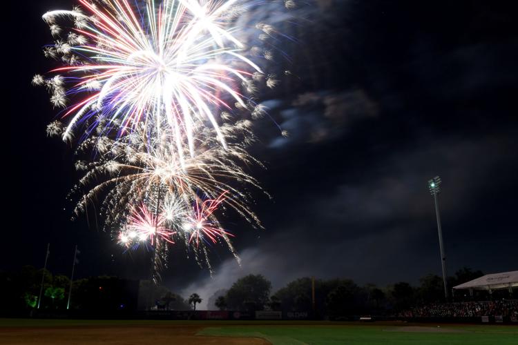 RiverDogs fans and fireworks