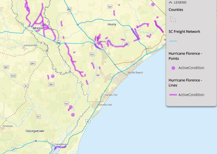 Hundreds of SC, NC road closures remain as floodwaters move toward coast