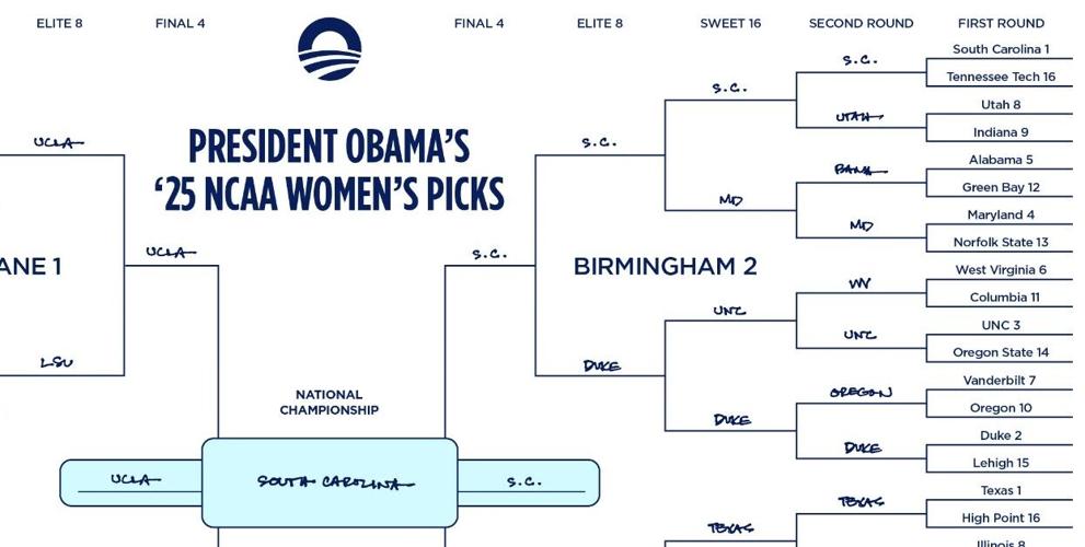 Former President Obama picks South Carolina women in bracket