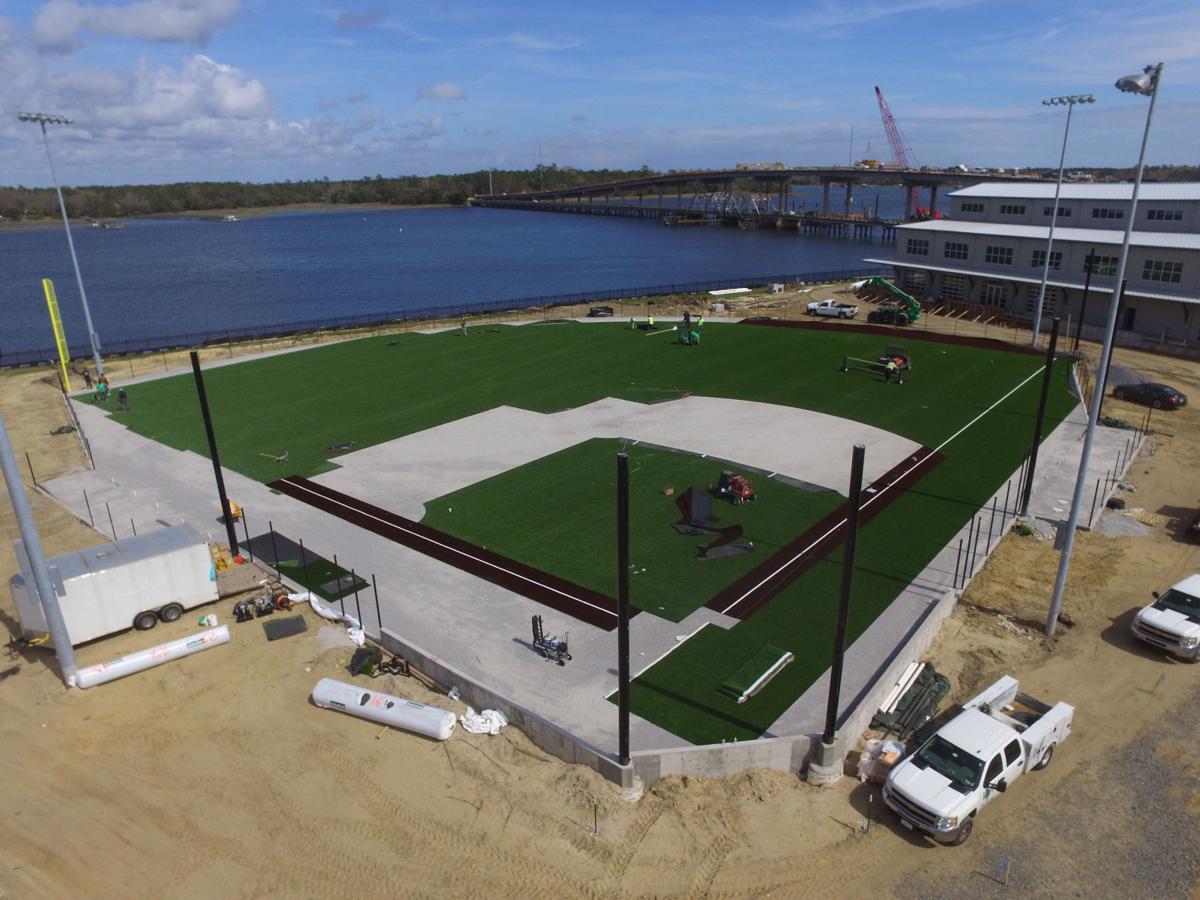 Laying down the turf - Shipyard Park's first field complete | News ...