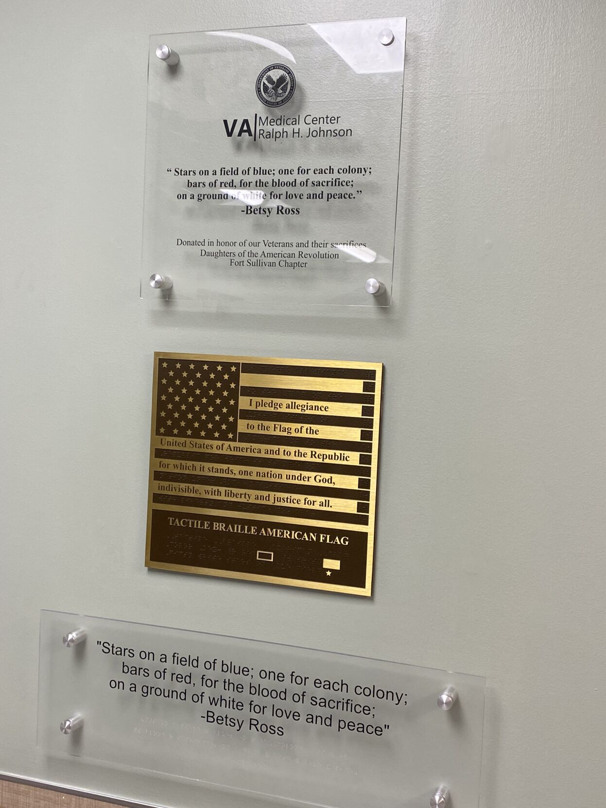 Fort Sullivan DAR unveils braille flag at VA Hospital | News ...