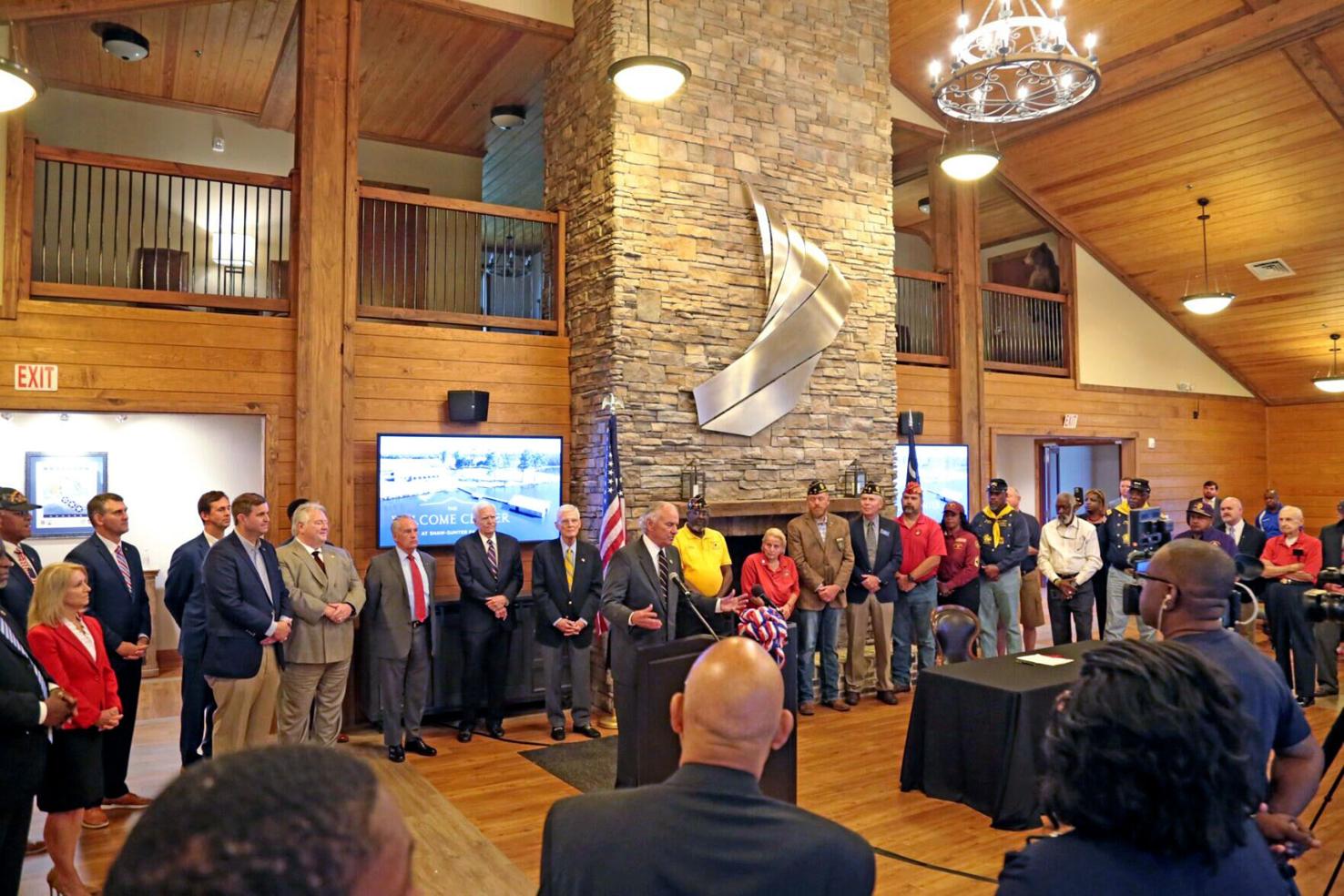 What is Sumter's Welcome Center on Shaw AFB really used for?