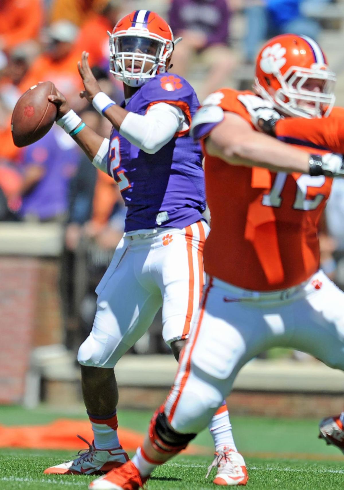 Clemson holds fourth spring football practice, Kelly Bryant still ...