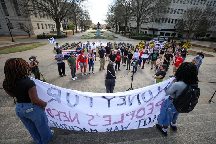Photos: Columbia Iran war protest with coffins, body bags