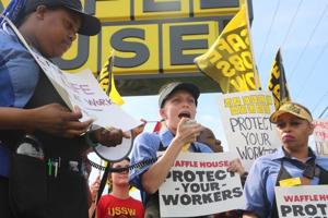 'Working for scraps': Columbia Waffle House workers strike over low pay ...