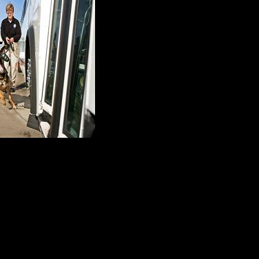 3 bomb-sniffing dogs and their handlers demonstrate TSA training ...