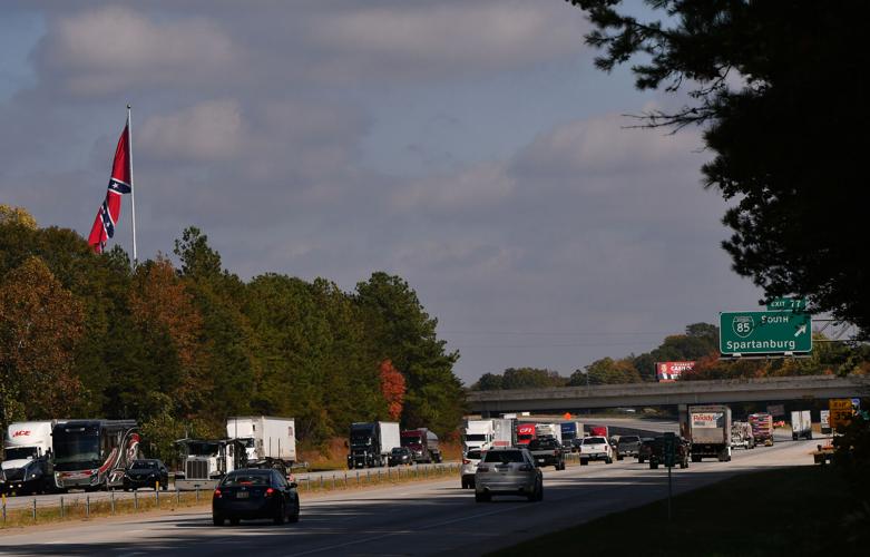 Massive Confederate flag raised over I-85 violates Spartanburg County law