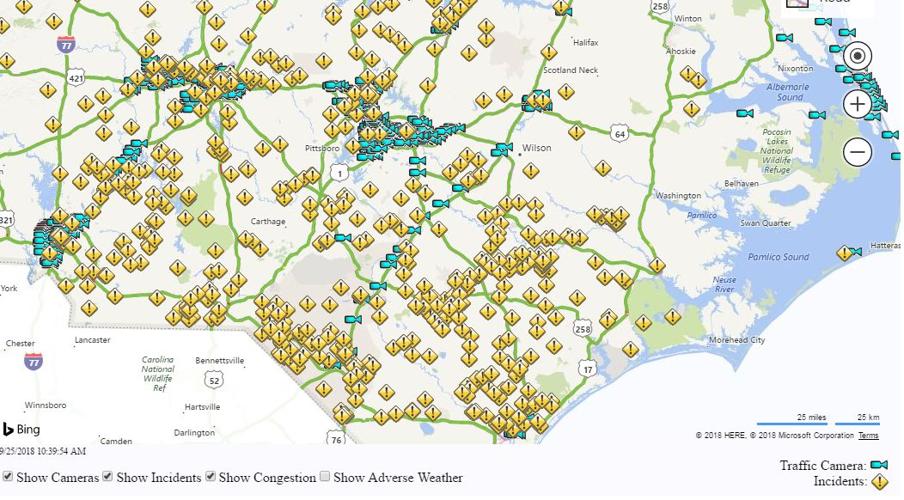 Hundreds of SC, NC road closures remain as floodwaters move toward coast